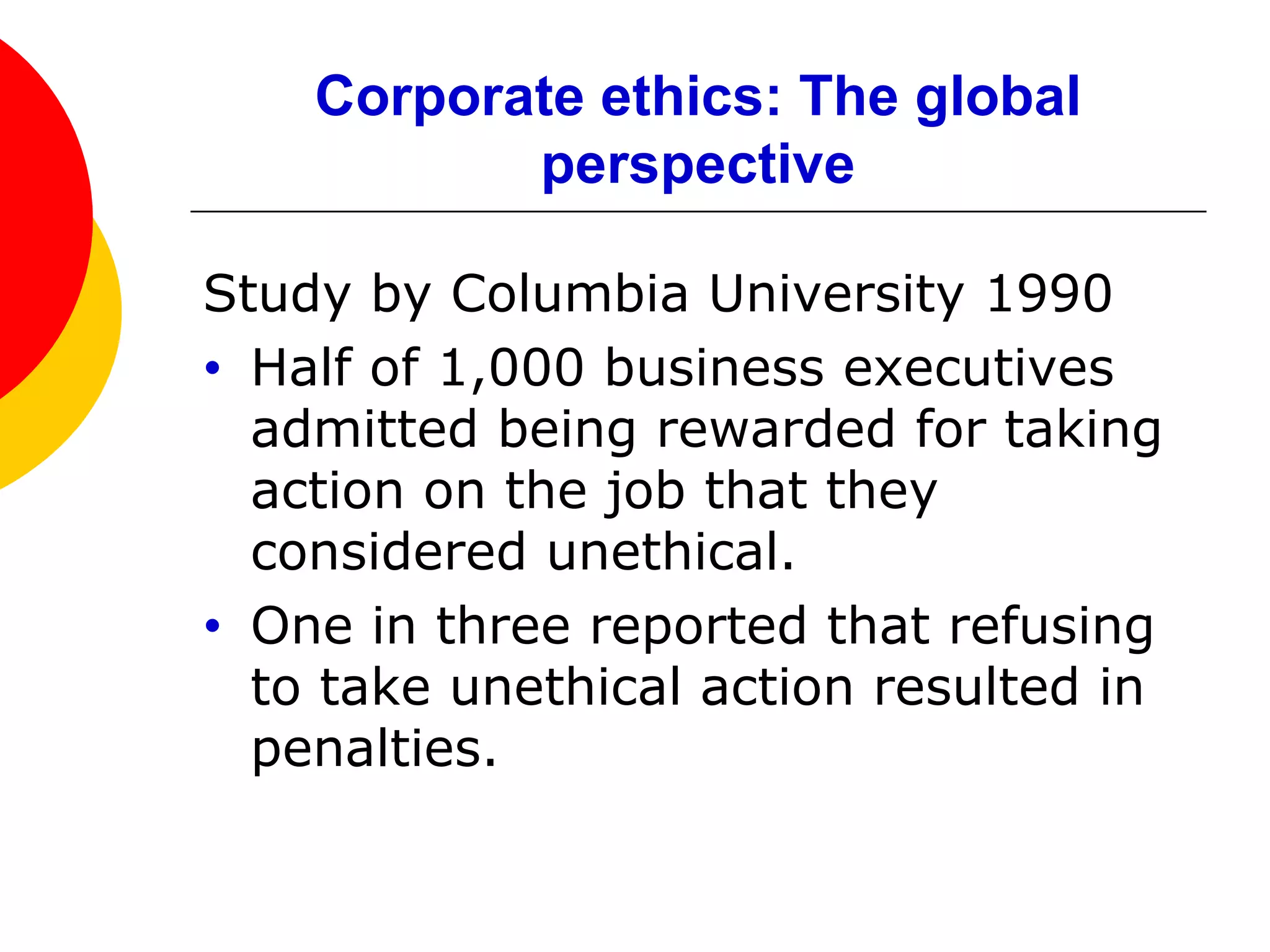 Corporate Ethics | PPT | Business | Business and Finance