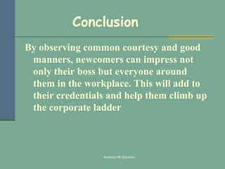 Common Courtesy In The Workplace