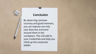 Corporate etiquette for company secretaries | PPTX