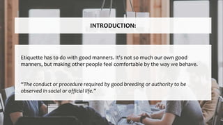Corporate etiquette for company secretaries | PPTX