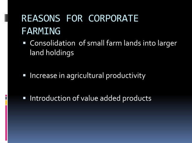 corporate farming, | PPT