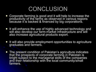 Corporate farming pakistan | PPT