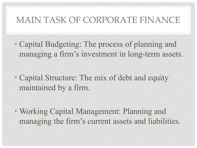 Corporate finance | PPTX