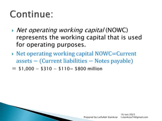 Working capital management part of corporate finance ppt | PPT