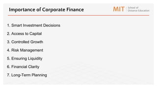 Corporate Finance in Finance Managements | PPTX
