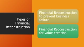 Corporate Finance - Financial Reconstruction and Business ...