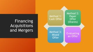 Corporate Finance - Mergers and Acquisitions: Financing Issues | PPTX