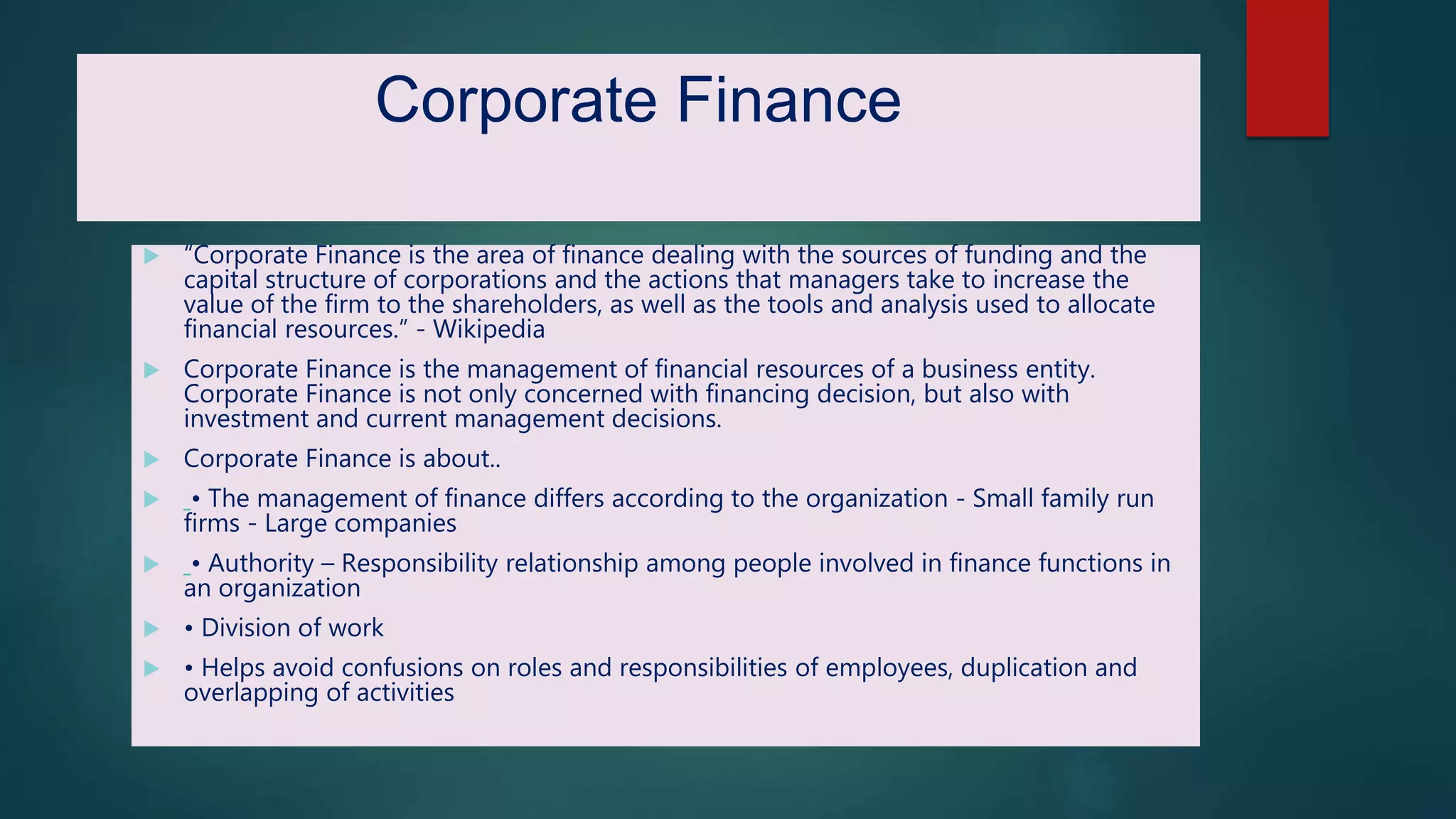 Corporate finance notes1 | PPTX