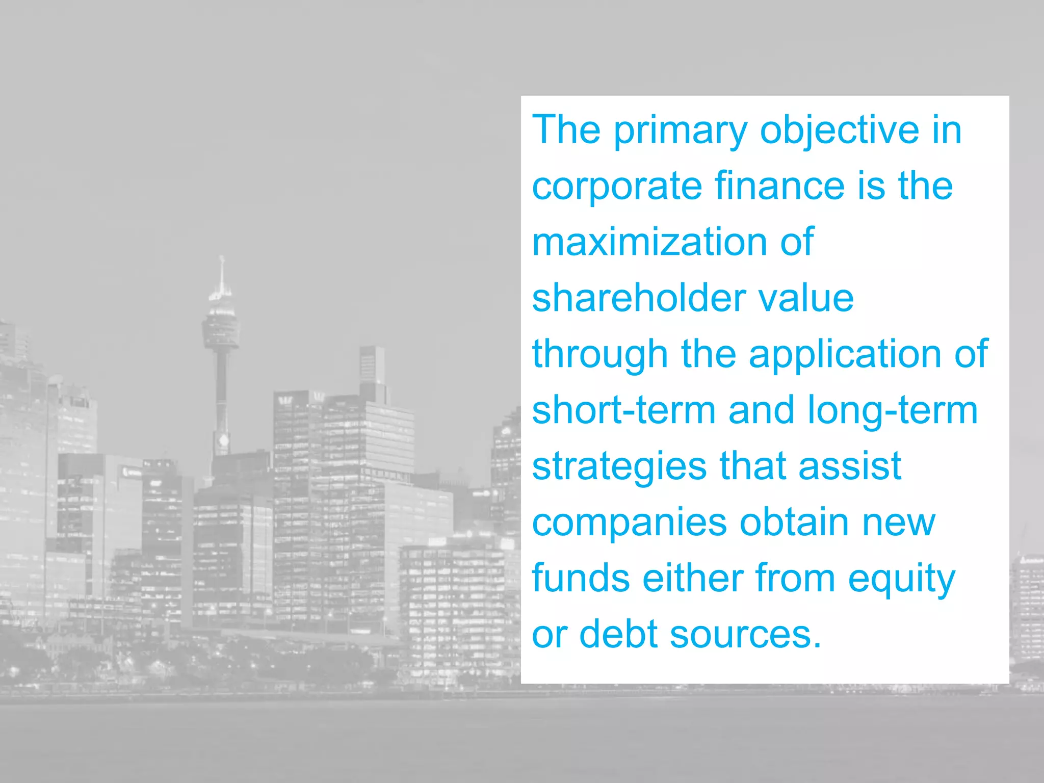 Corporate Finance: Objectives and Functions | PDF | Business Accounting ...