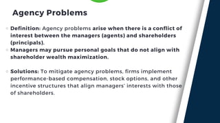 Evolution of the corporate financial objectives, Issues in shareholder ...