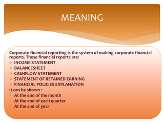 Corporate financial reporting | PPTX