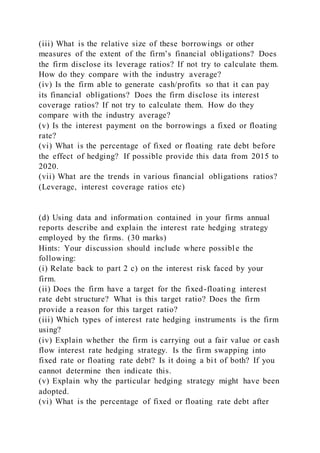 Corporate Financial Strategy (BUSI4402) 202021 Individual Cours | DOCX ...