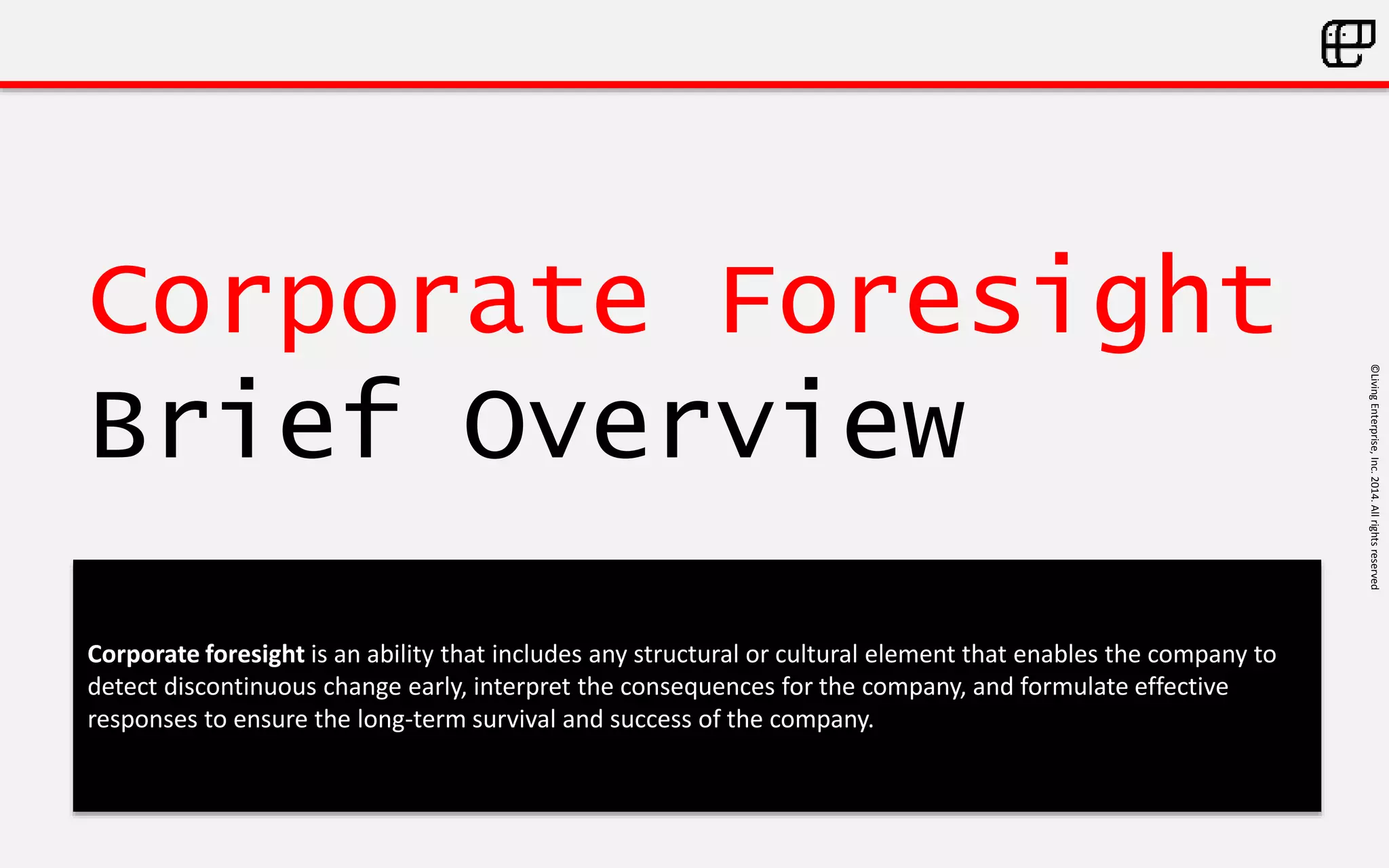 Corporate foresight - A brief overview | PPTX