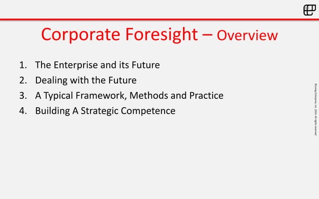 Corporate foresight - A brief overview | PPTX
