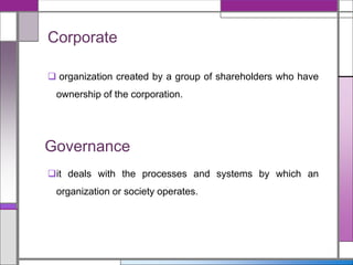 Corporate governance | PPT