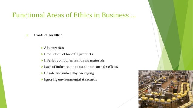 Functional areas of Ethics and Miscellaneous Ethical issues in Business ...