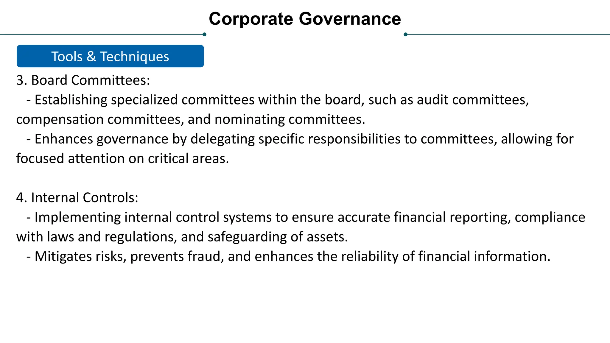 Corporate Governance (the history, pillars, Pros & Cons, Tools ...