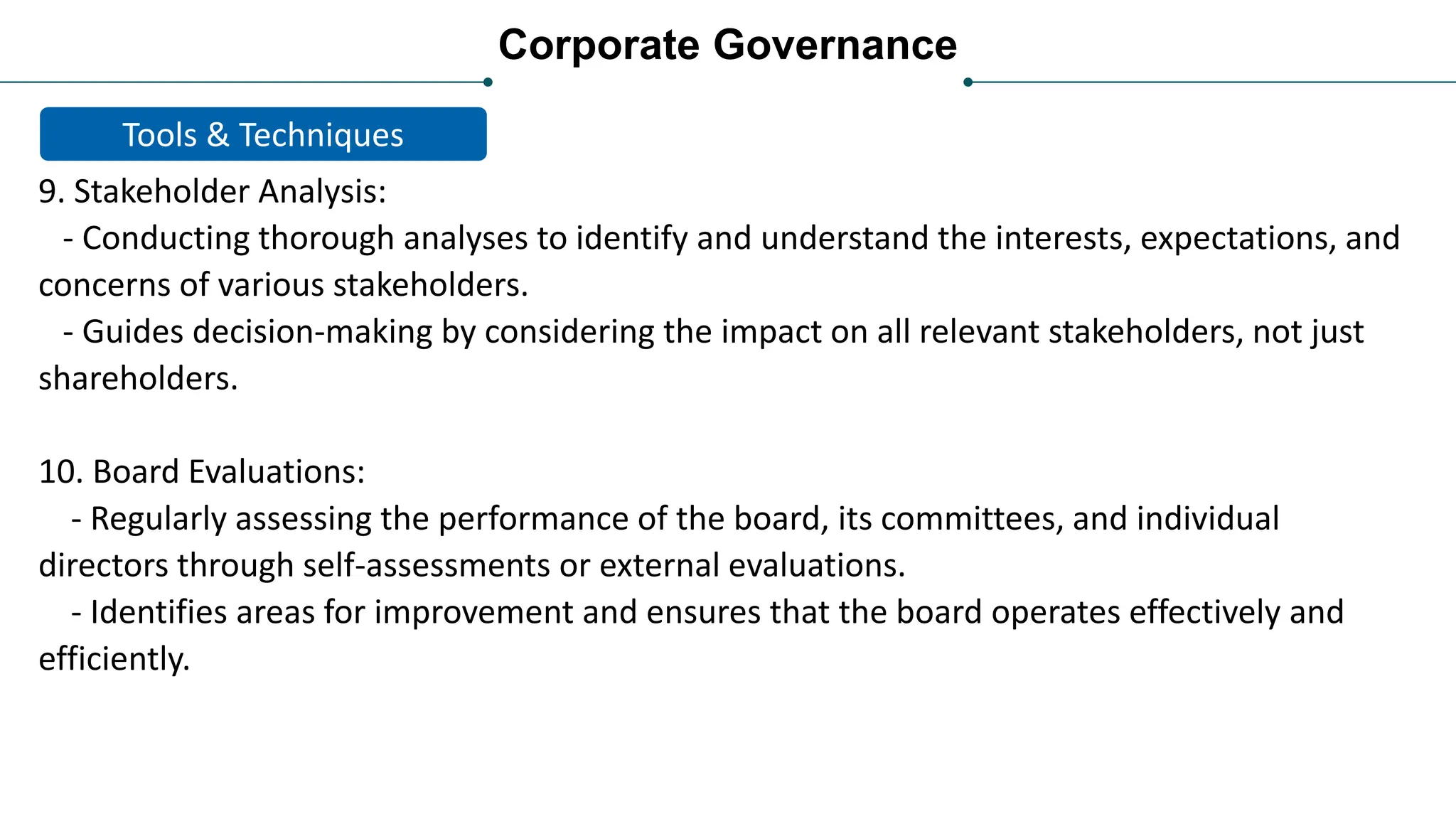 Corporate Governance (the history, pillars, Pros & Cons, Tools & Techniques) | PDF