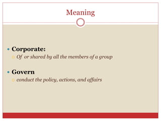 Corporate governance - A basic understanding | PPTX | Business ...