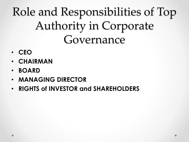 Corporate Governance a conceptual framework | PPTX