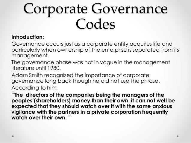 Corporate Governance a conceptual framework Corporate Governance a conceptual framework