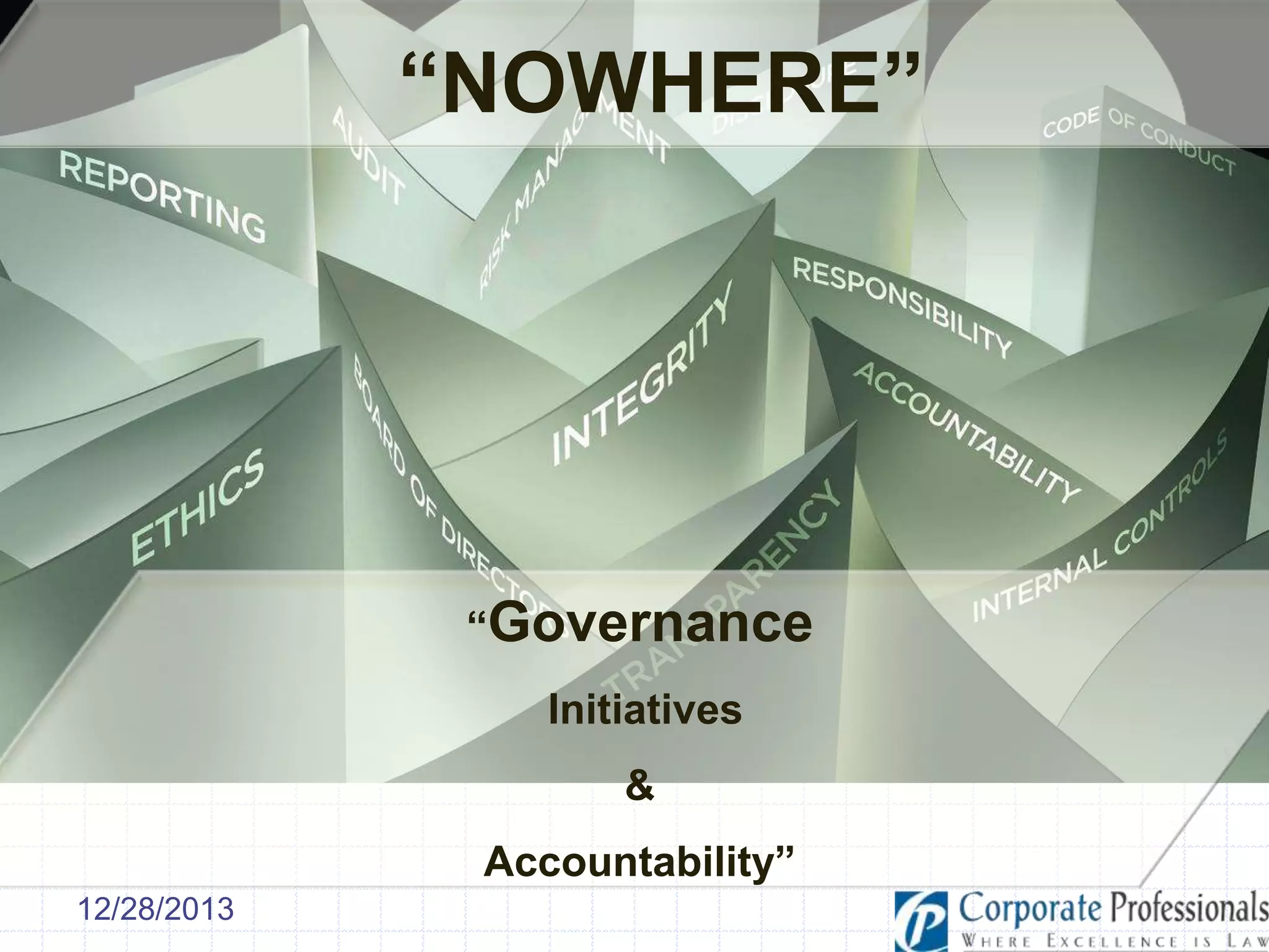 Corporate Governance - Initiatives and Accountability | PPT
