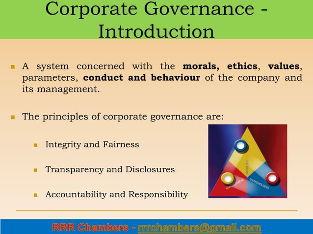 Corporate Governance (Indian Scenario, Legal frame work in India ...