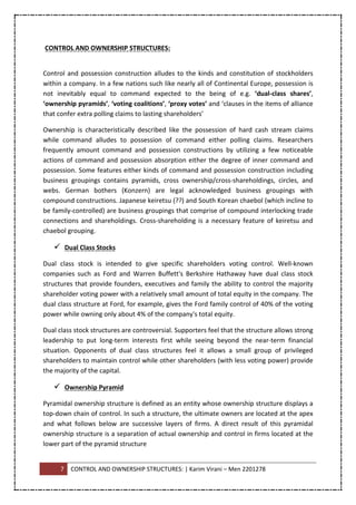 Corporate Governance - Term Report - Karim Virani | PDF