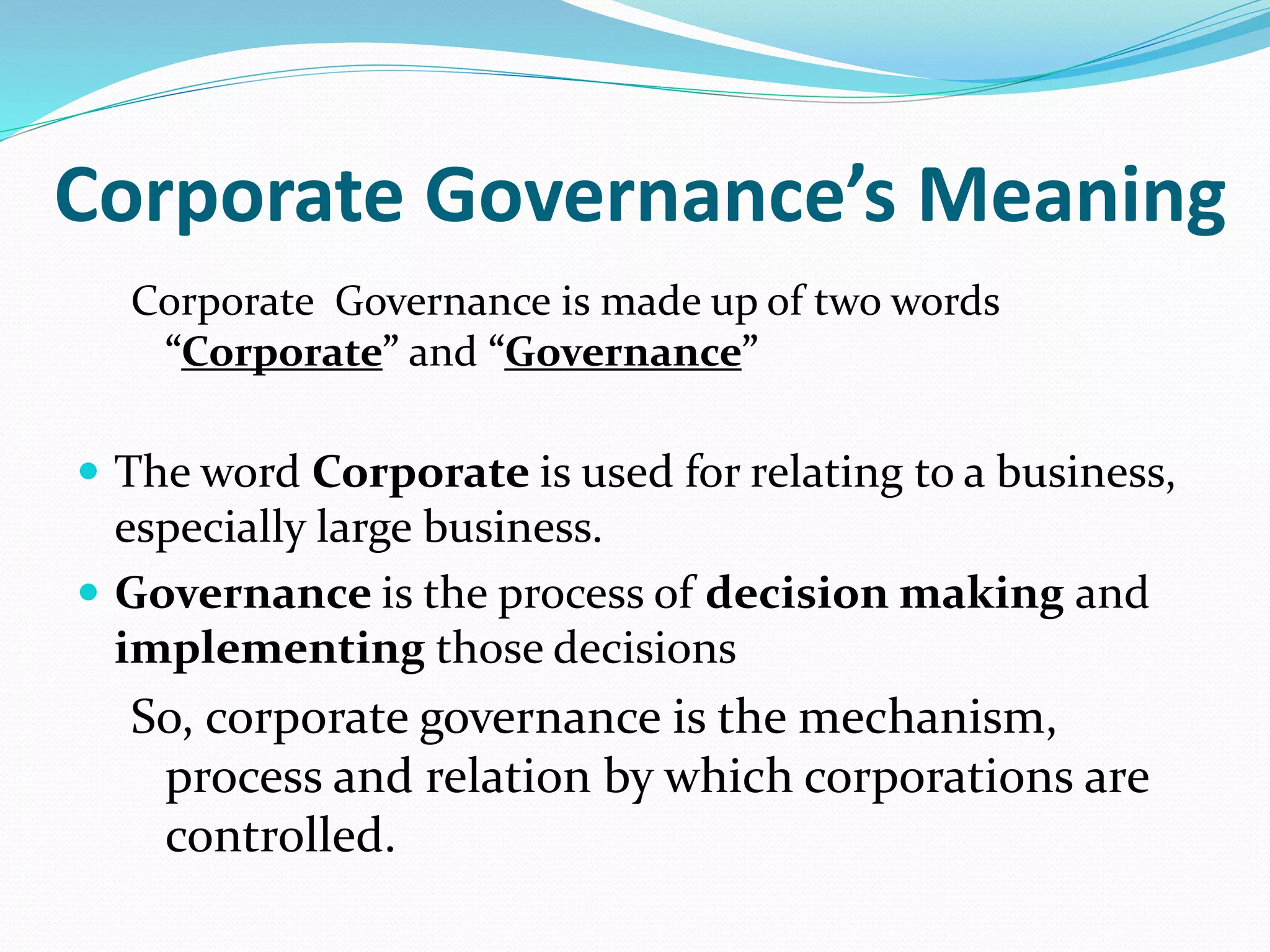 Corporate Governance | PPTX