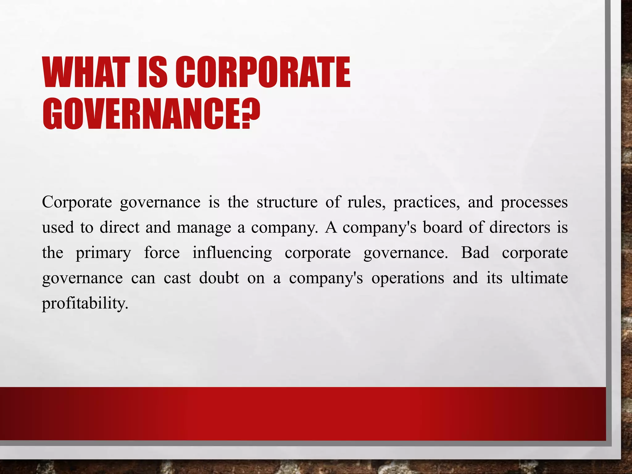 Corporate Governance and Business Ethics | PPTX