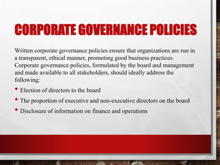 Corporate Governance and Business Ethics | PPTX