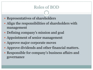 Corporate governance and board governance system | PPTX