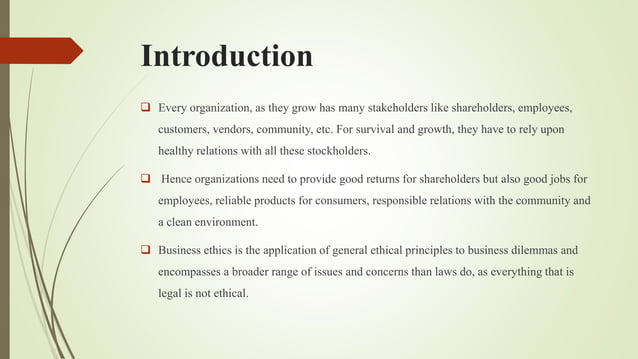Corporate Governance and Business Ethics - PPT.pptx | Business ...