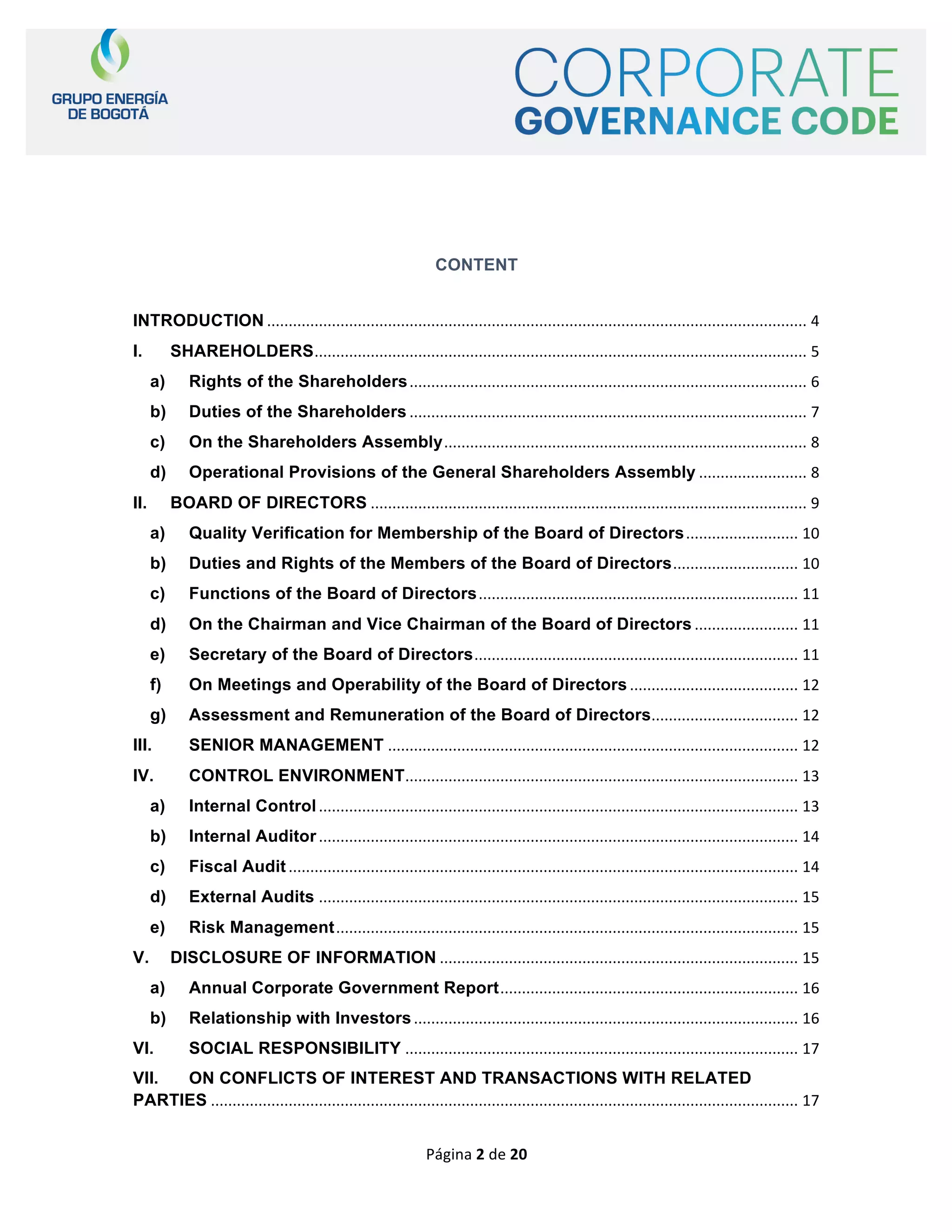 Corporate governance code | PDF