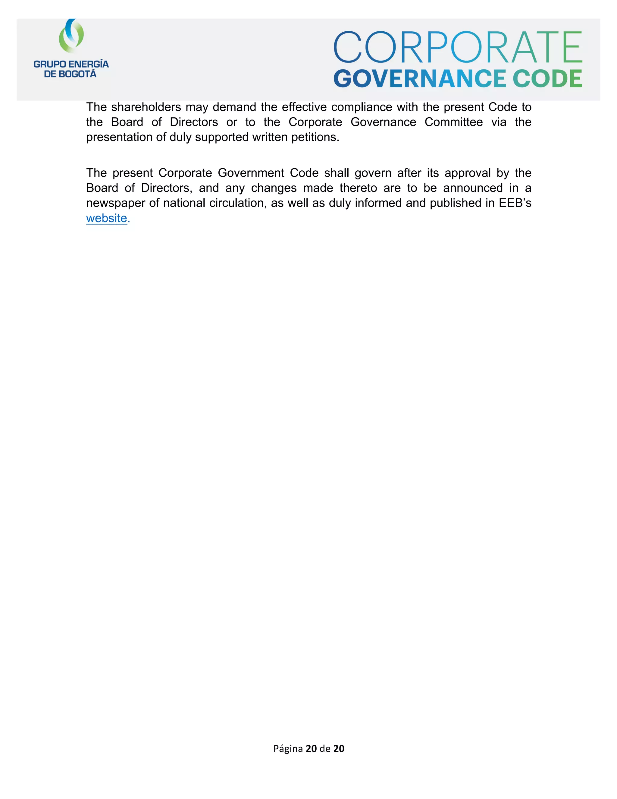 Corporate governance code | PDF