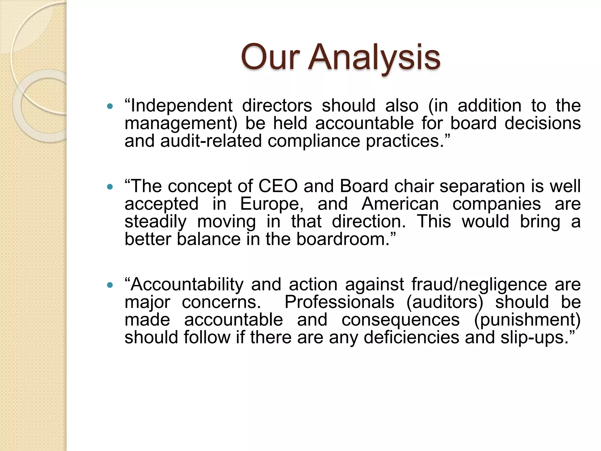 Corporate governance failure at satyam | PPTX