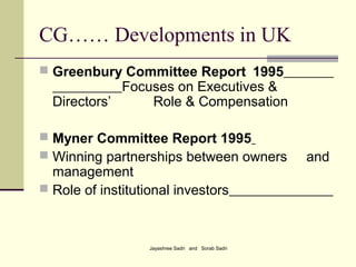 Corporate governance genesis and international developments | PPT