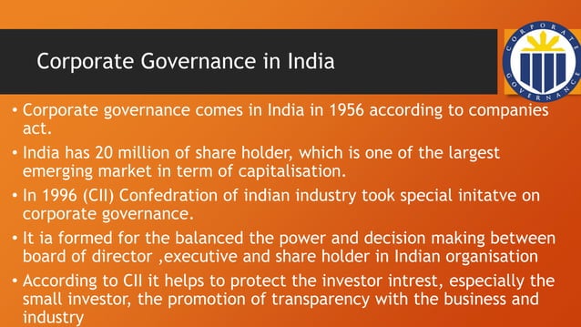 Corporate governance in india | PPTX
