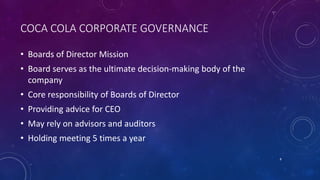 Corporate Governance of Coca Cola | PPTX