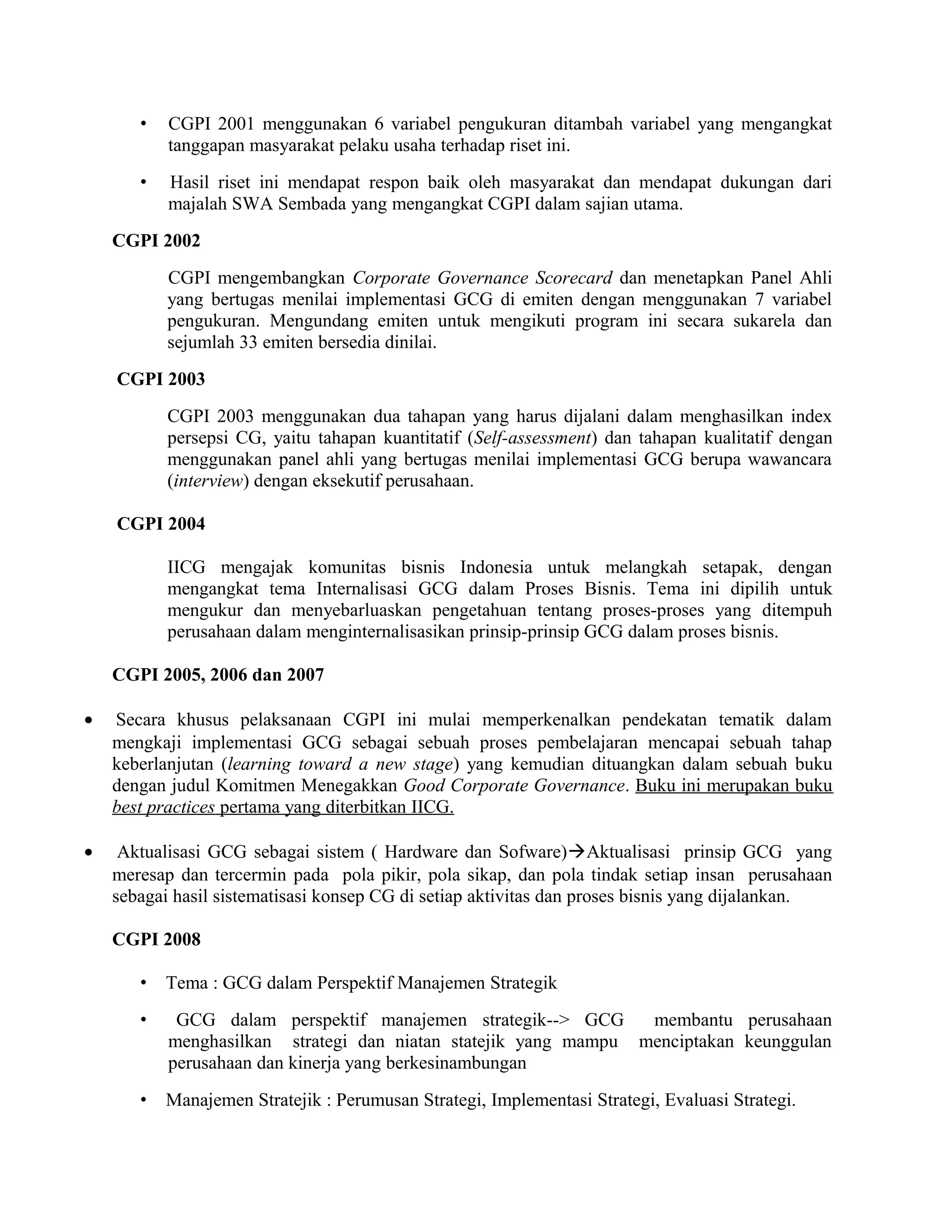 Corporate governance perception index | DOC