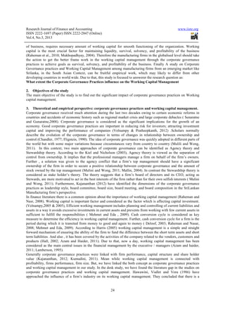 Corporate governance practices and its impact on working capital management， evidence from sri ...