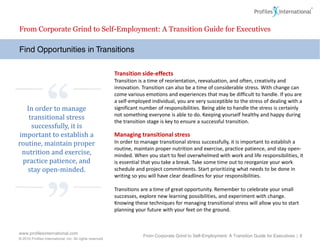 Corporate Grind To Self Employment A Transition Guide For Executives ...