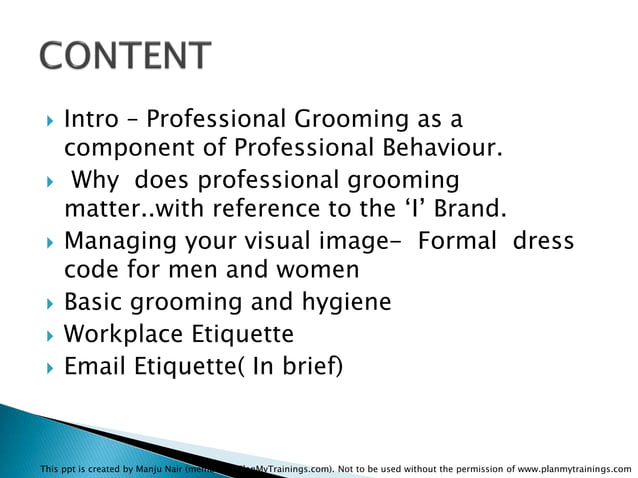 CORPORATE__GROOMING___ETIQUETTE_sample-ppt-by-manju-nair-member-of ...