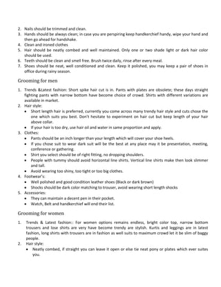 Corporate grooming with cost effective tips | DOCX