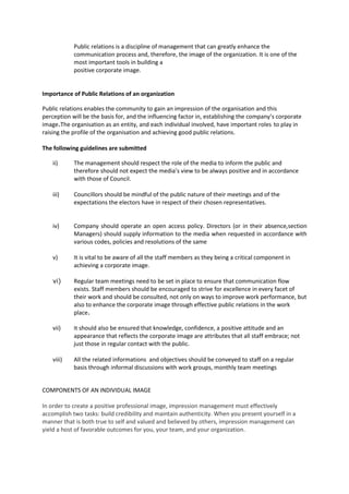 Corporate image building | DOCX