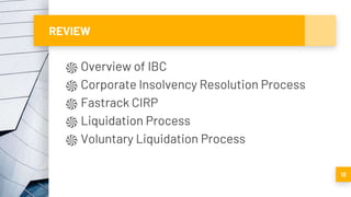 Corporate insolvency under the Insolvency and Bankrutcy Code, 2016 | PPTX
