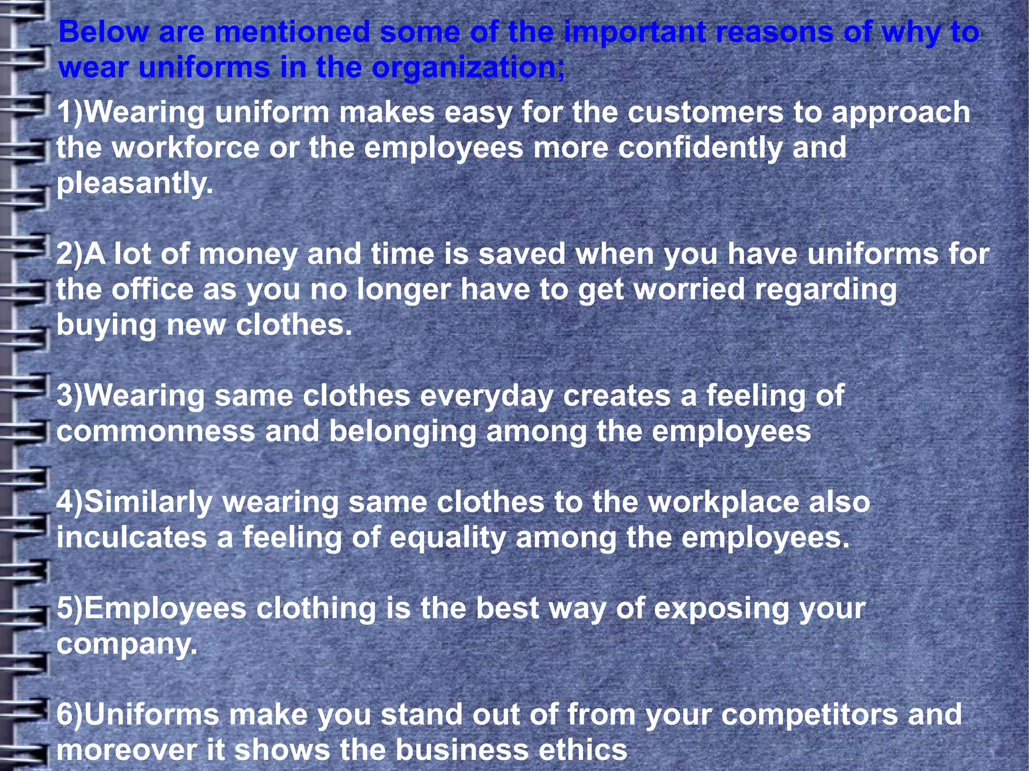 Importance of corporate work uniforms | PDF