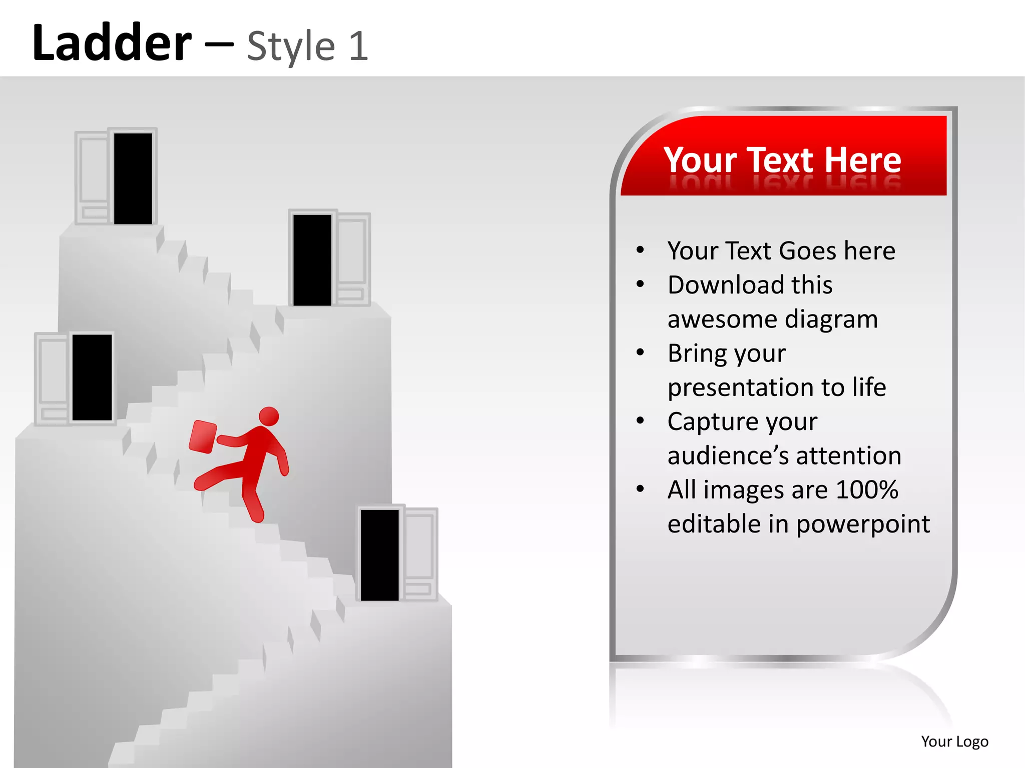 Corporate ladder hierarchy style 1 powerpoint presentation templates | PPTX