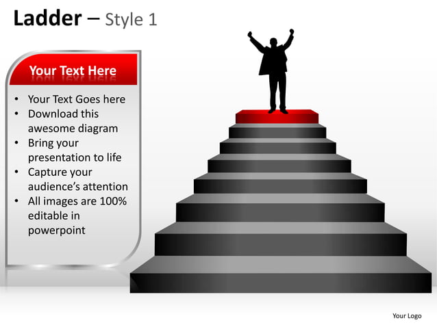 Corporate ladder hierarchy style 1 powerpoint presentation templates | PPTX