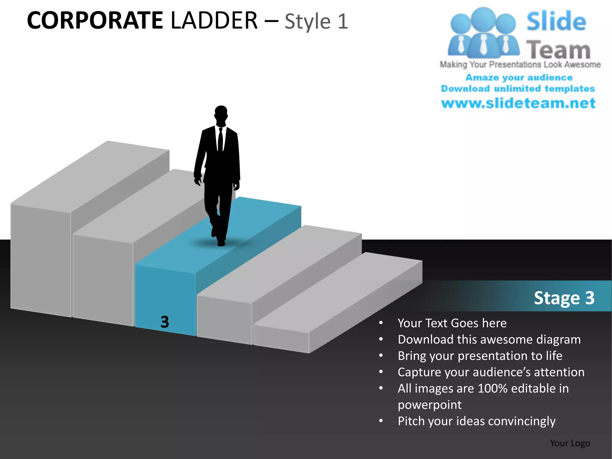 Corporate ladder style 1 powerpoint presentation slides ppt templates | PDF